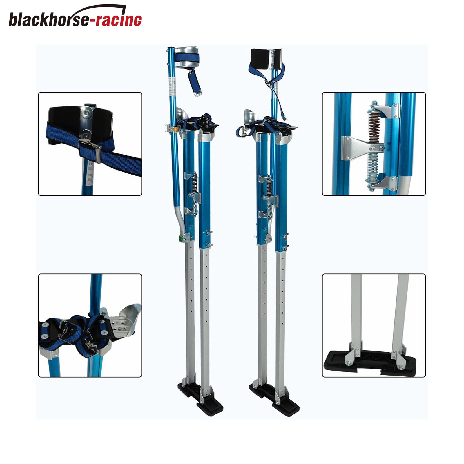 36"-50" Black Drywall Stilts Aluminum Tool Stilt with Protective Knee ...