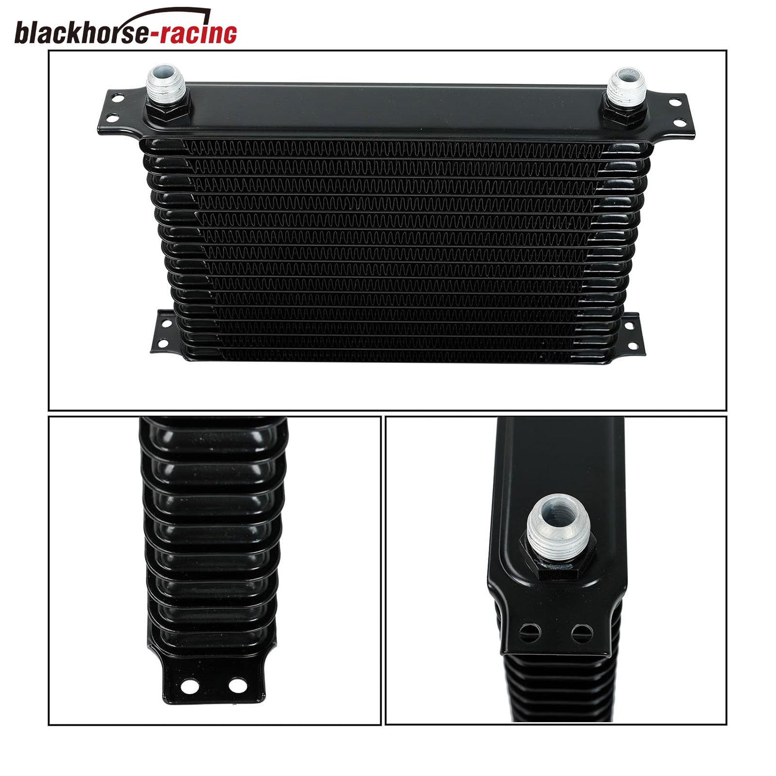 Universal 15 Row Radiator Remote Transmission Oil Cooler Aluminum with ...