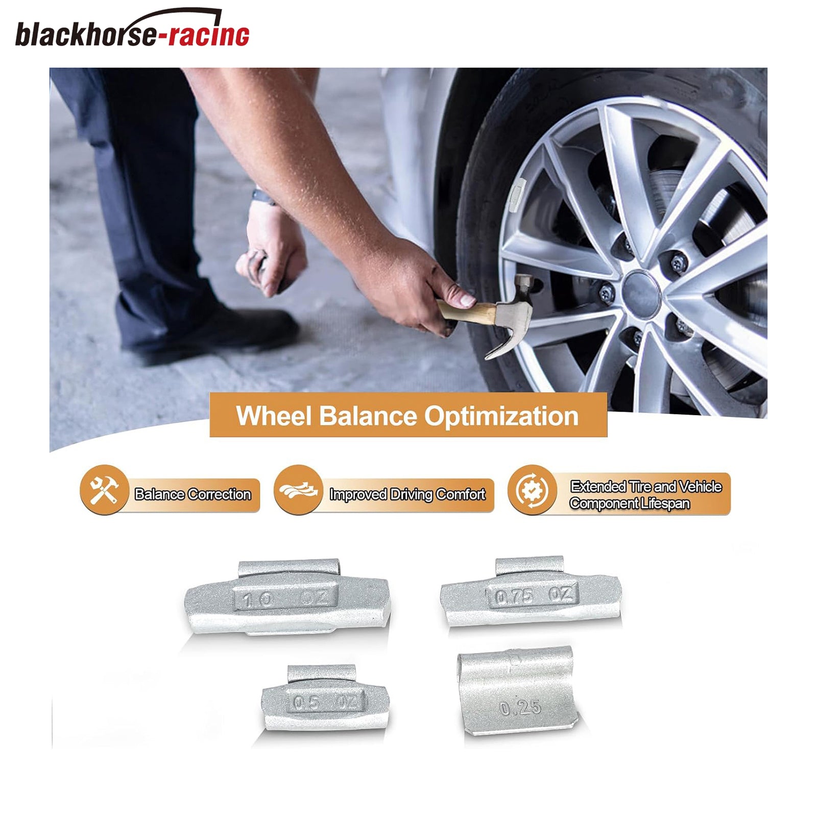 100 pcs P Type Steel Clip on Wheel Weights Assortment for Steel Rims ...