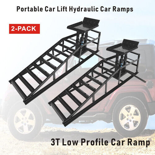 Portable Car Lift Hydraulic Car Ramps 3 T Low Profile Service Ramps Ja ...