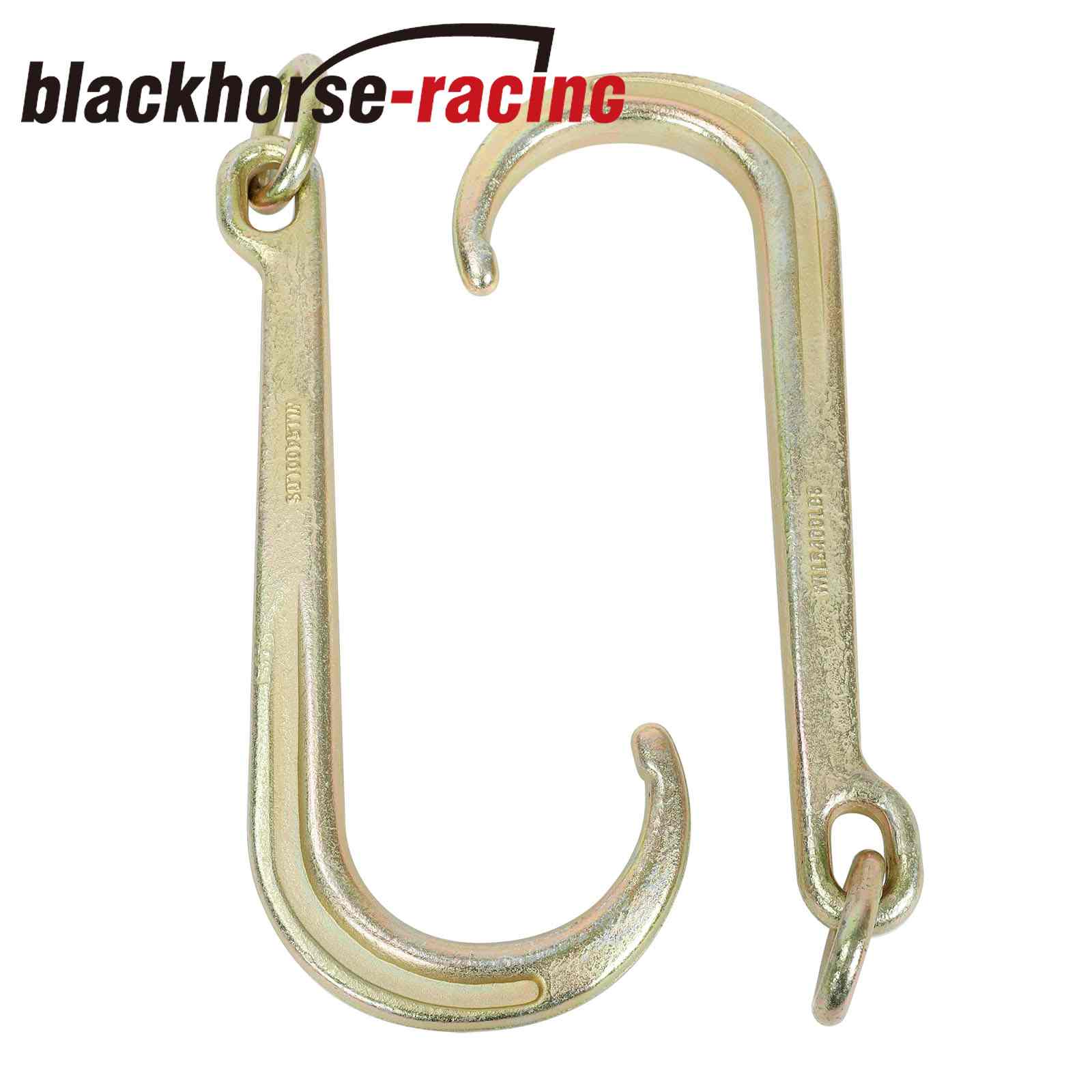 4PCS 15" J Hook w/ Chain Link Grade 70 Tow Axle Strap Wrecker Clevis W ...
