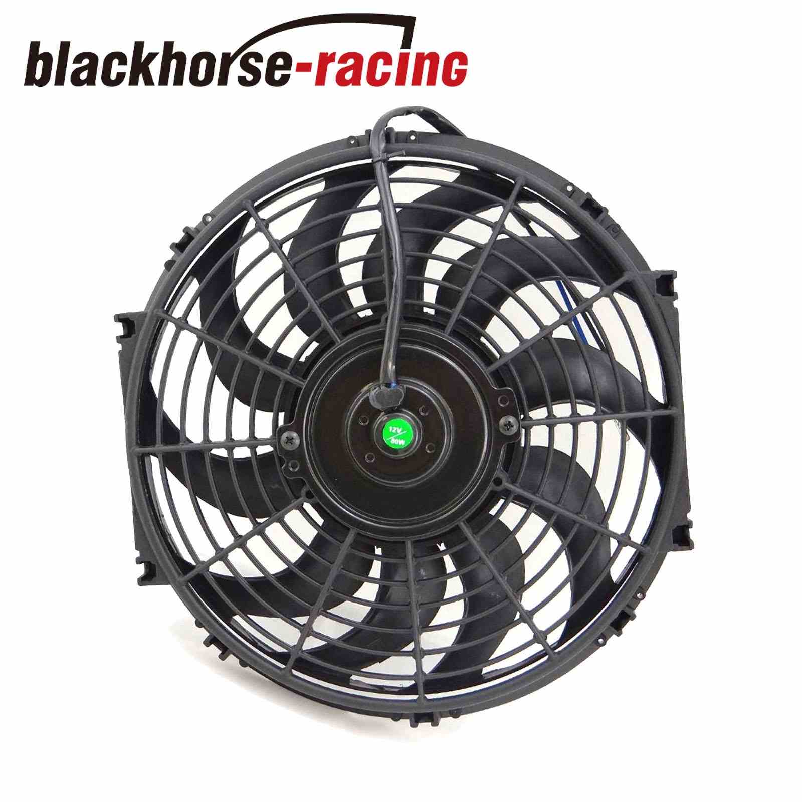 12" Electric Radiator Cooling Slim Push Fan & 30" Thermostat Switch Re ...