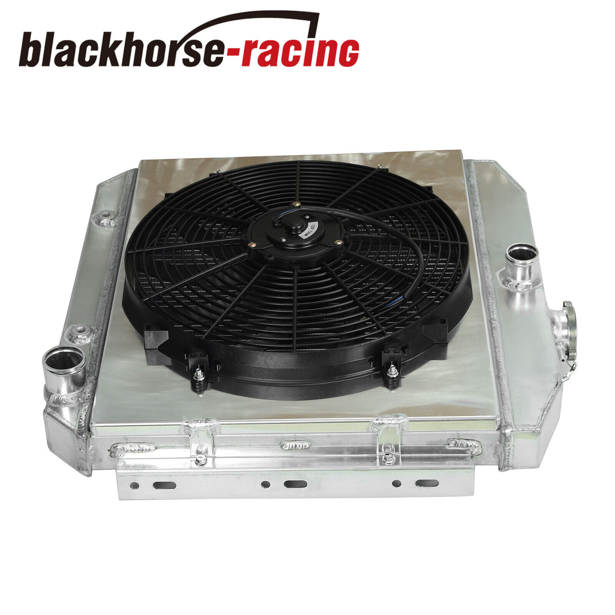 Aluminum Racing Radiator 3 Row + Fan Shroud For 1955-1957 Chevy Block ...